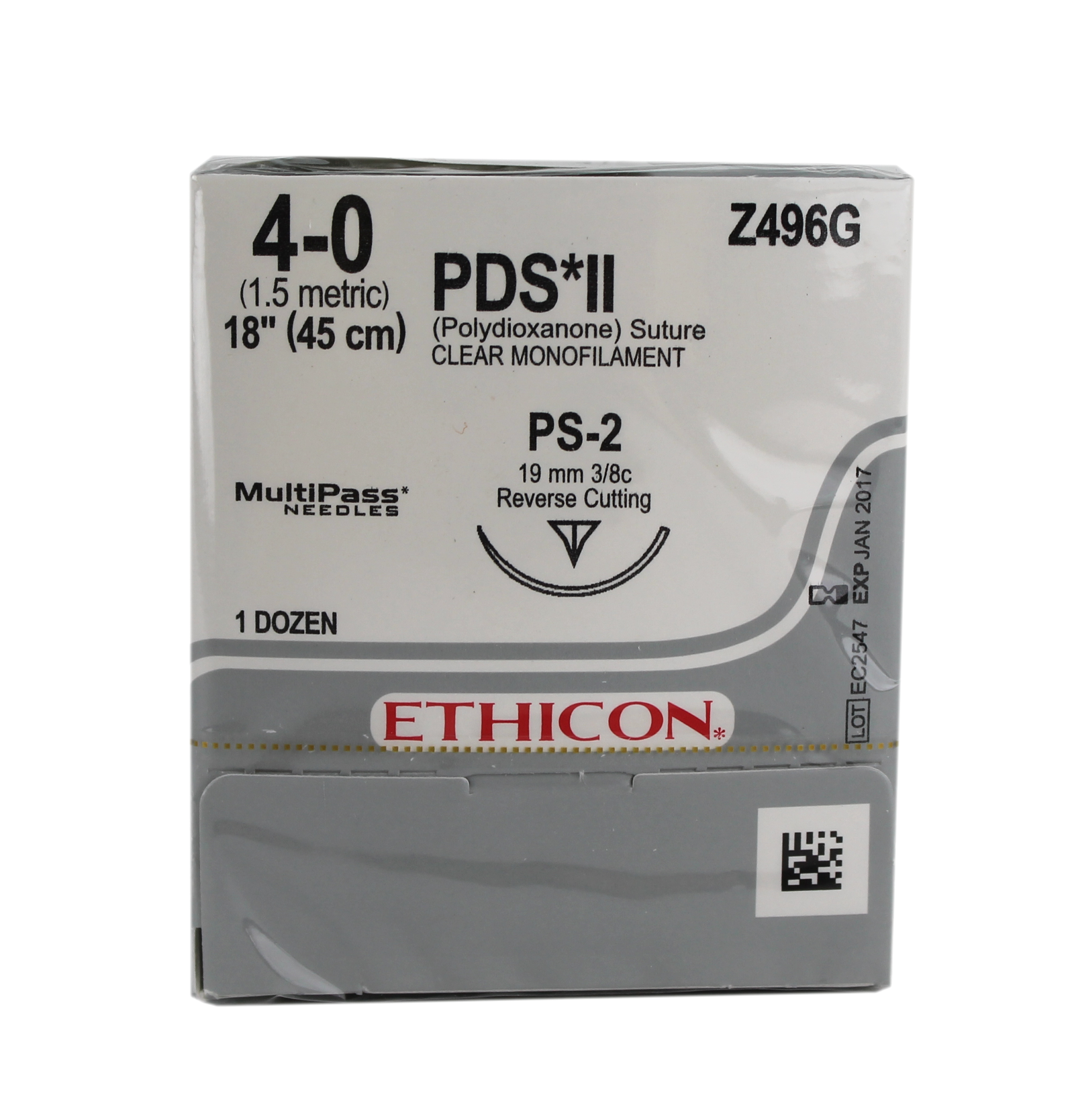 Ethicon Z496G PDS II Polydioxanone Suture, Monofilament, 4-0, Absorbab ...