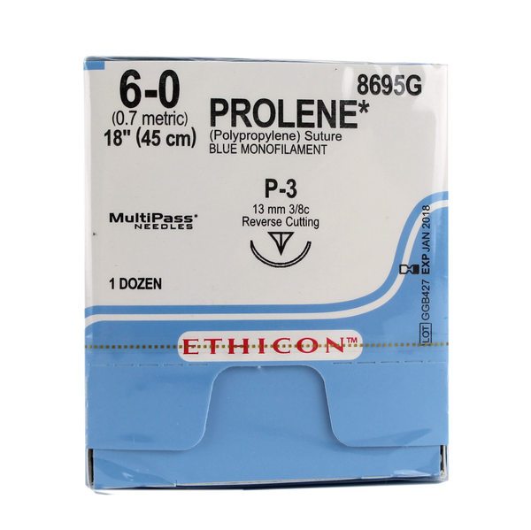 Ethicon 8695G Prolene Polypropylene Suture, Monofilament, 6-0, Non-Abs ...